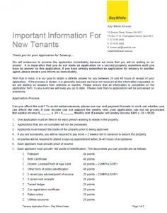 Tenancy Application Form - Rent - Ray White Kirwan